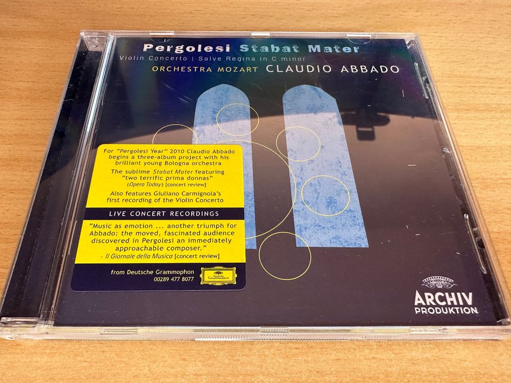 Pergolesi – Orchestra Mozar – Stabat Mater | Violin Concerto | Kaufen auf Ricardo