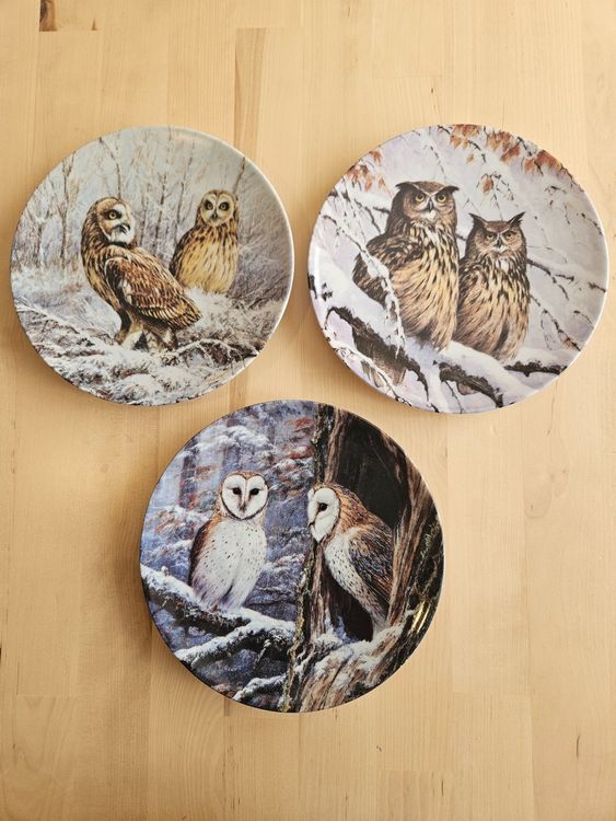 Wandteller der Serie "Eulen im Winter " (Gebraucht) in Luzern für CHF 5 ...