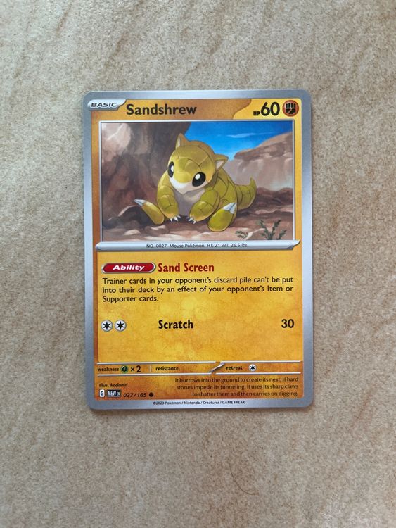 Carte Pokemon Sandshrew - Scarlet & Violet 151 MEWEN - EN (Gebraucht ...