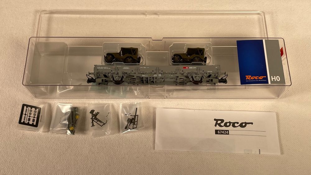 Roco 67424 - SBB Ks Rungenwagen + 2 Armee Jeep M38A1 - NEU | Kaufen auf ...
