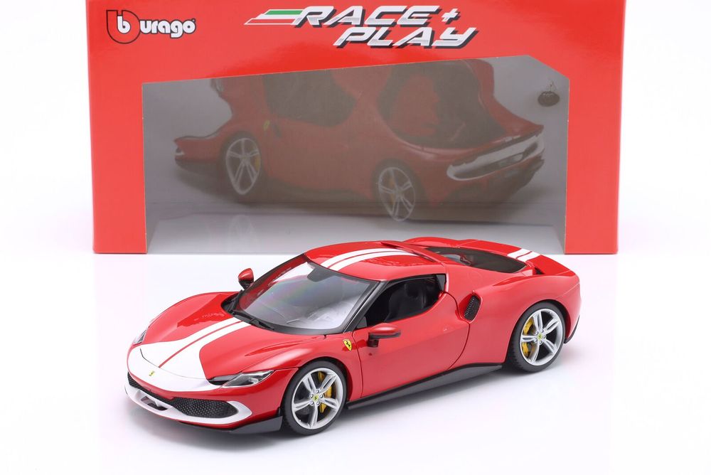 Ferrari 296 GTB Assetto Fiorano 2022 rot/wei 1:18 Bburago NE (Gebraucht ...
