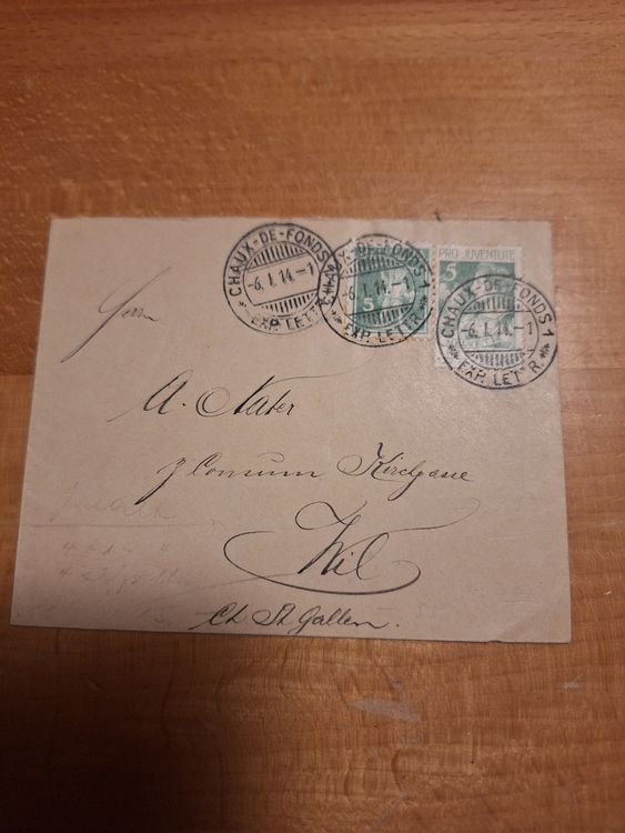 Alter Briefumschlag mit Briefmarken 1911 Schweiz (Gebraucht) in ...