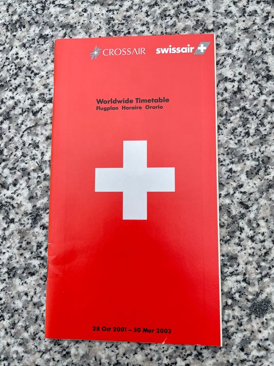 Swissair/Crossair, letzter Flugplan Oktober 2001 - März 2002 | Kaufen auf Ricardo