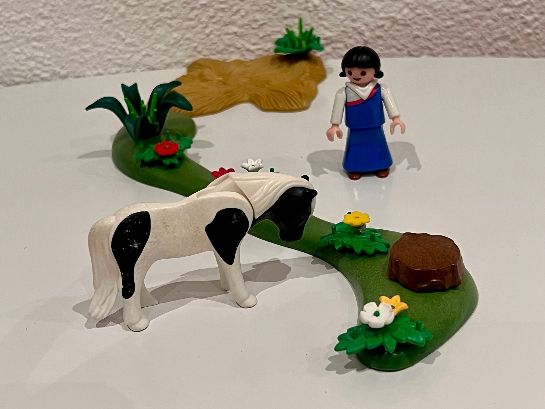 Playmobil Ponyhof: Mädchen mit Pony auf der Blumenwiese (Gebraucht) in ...