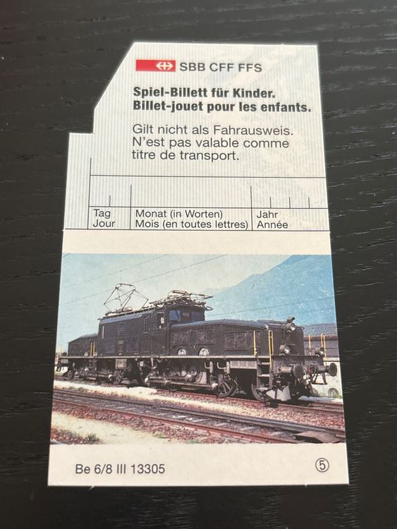 Spiel-Billett für Kinder SBB CCF FFS (Gebraucht) in Uetendorf für CHF 2 ...