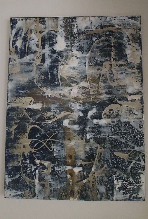 Bild Gold/Weiss von mir selbstgemalt 60×80 (Gebraucht) in Riehen für CHF 75 – mit Lieferung auf ...