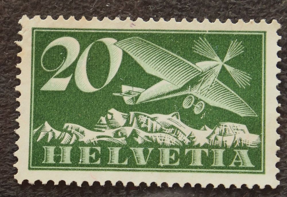 150. timbre avion helvetia 20 ancien 1937 Nr. F4z? non oblit (Neu ...