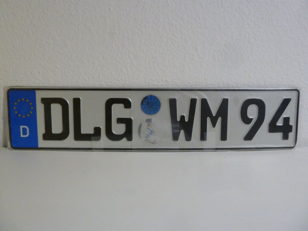 Nummernschild / Kfz-Kennzeichen Deutschland DLG WM 94 mit EU (Gebraucht ...
