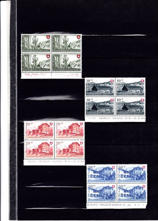 143/PRO PATRIA 1948 VIERERBLOCKS** (Neu (gemäss Beschreibung)) in Hirschthal für CHF 4.1 – mit ...