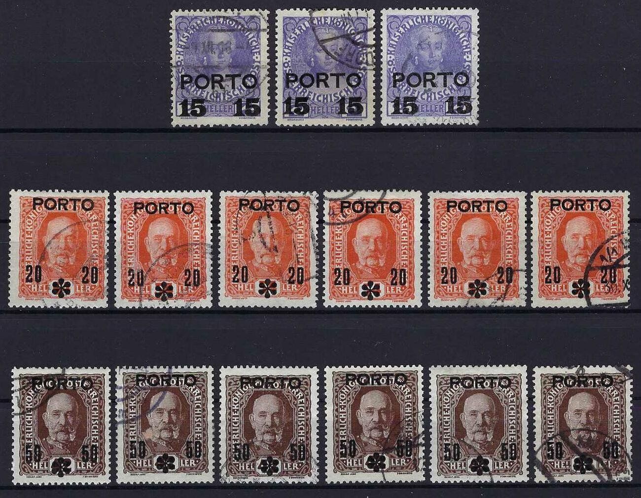 Österreich Portomarken, verschiedene Werte gest. (Gebraucht) in ...