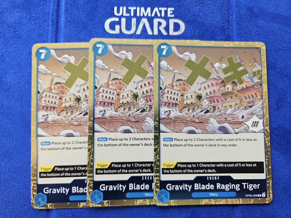 3x One Piece - Gravity Blade Raging Tiger Holo EN | Kaufen auf Ricardo