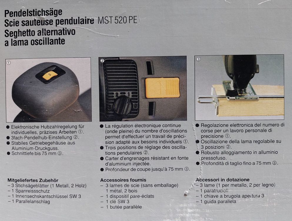 Pendelhub STICHSÄGE miolectric MST 520NPE (Gebraucht) in Matten b ...