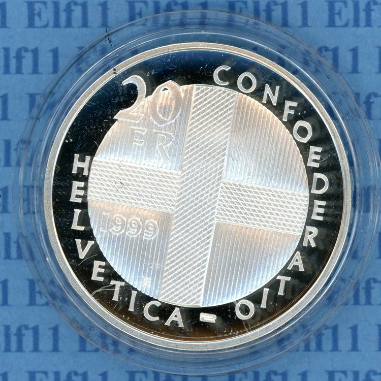 CHF__20.00 1999 500 Jahre Schlacht bei Dornach PP 20 Franken (Neu und originalverpackt) in ...