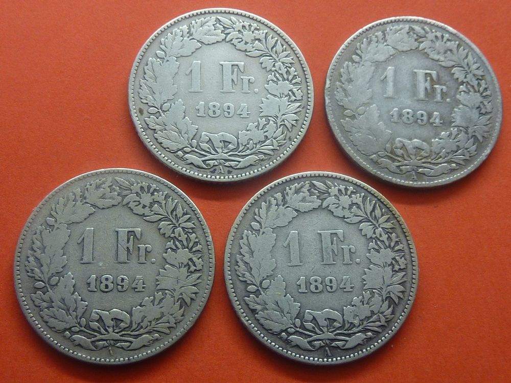4 x Silber 1 Fr. 1894 | Kaufen auf Ricardo