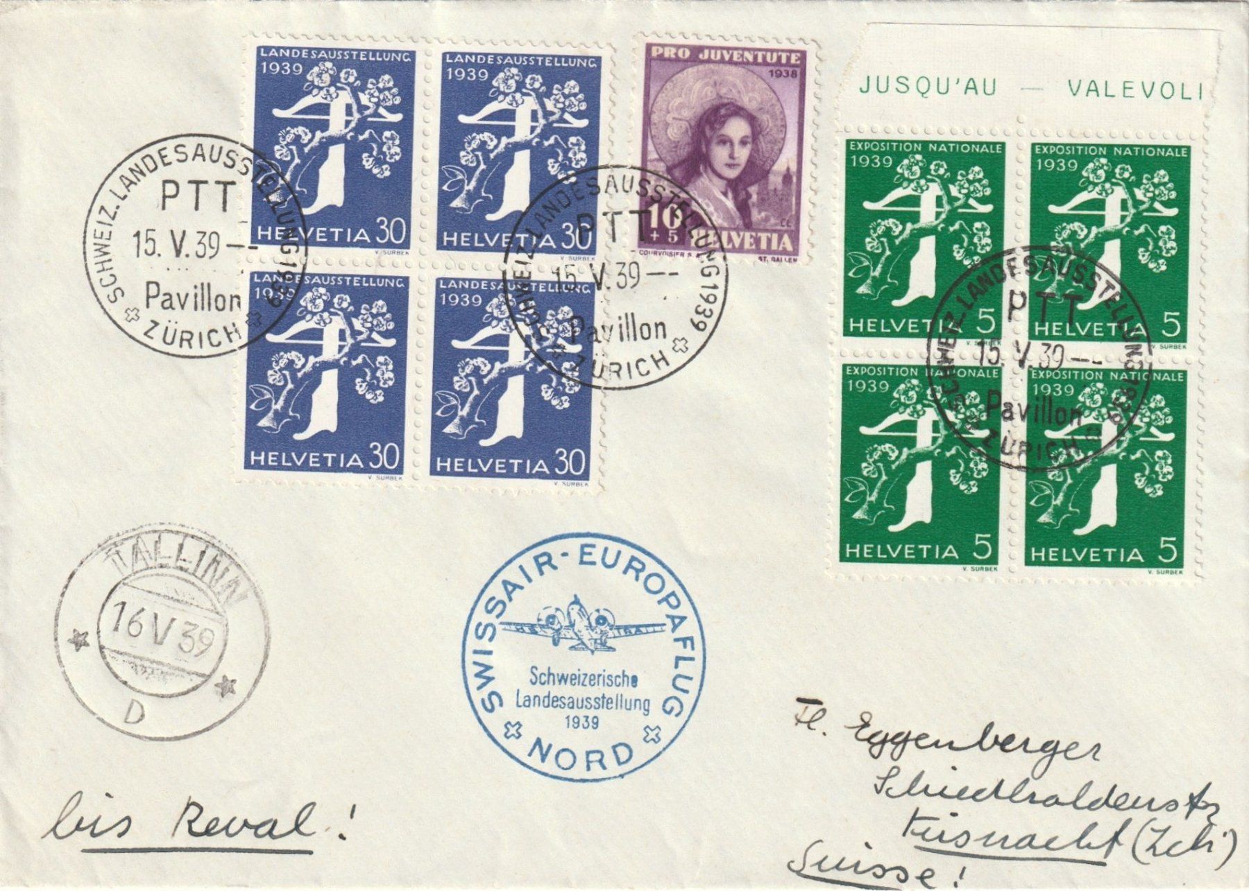 1939, Europaflug Nord bis Tallin mit guter Frankatur (Gebraucht) in ...