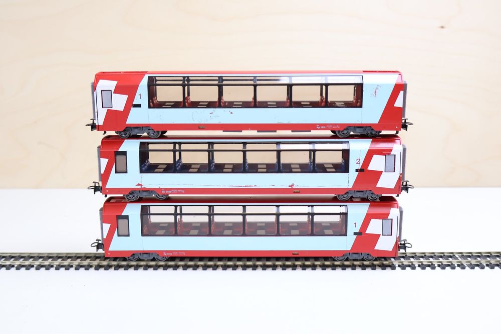 BEMO 3 x RhB Panoramawagen Glacier Express - H0 Märklin (Gebraucht) in ...