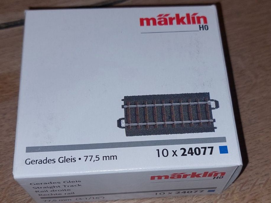 10x Märklin H0 24077 Gerades Gleis 77,5 mm neuwertig | Kaufen auf Ricardo