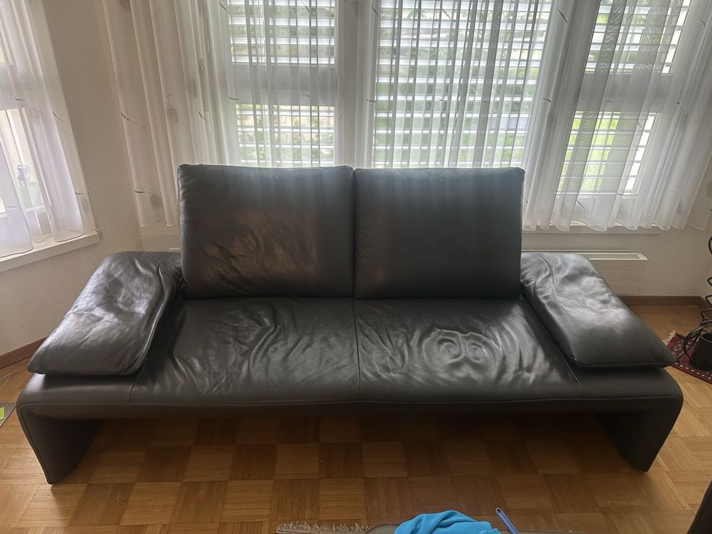 Ledersofa schwarz | Kaufen auf Ricardo