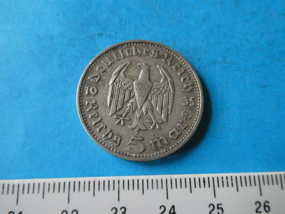 Dt. Reich 1935 D, 5 Reichsmark Silber (Gebraucht) in Hinterforst für ...