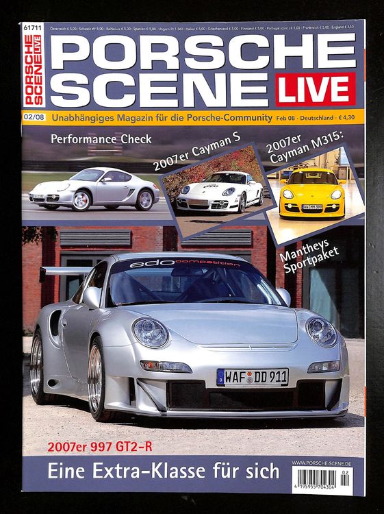 PORSCHE SCENE LIVE Heft 2 (2008) 997 GT2-R, CaymanS, Manthey | Kaufen ...