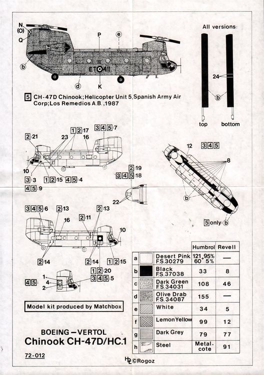 1/72 CH-47D/Hc.1 Chinook Decal (Neu und originalverpackt) in Sion für ...