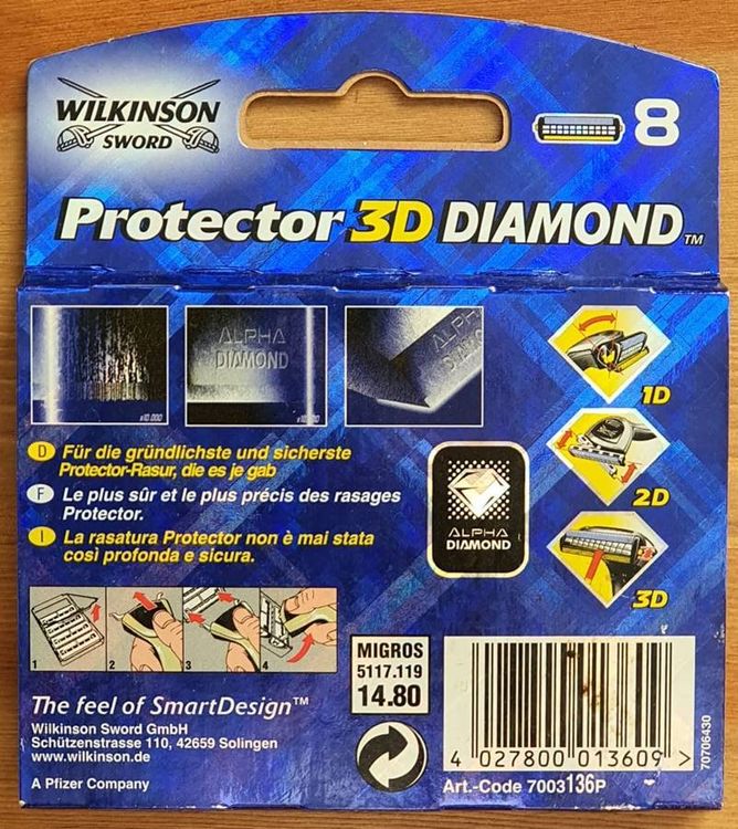 WILKINSON Sword 3D DIAMOND – Rasierer 8 Ersatzklingen – NEU! (Neu und ...