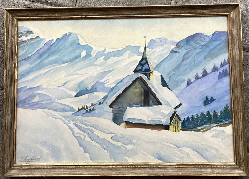 Winter Berglandschaft Aquarell Unleserlich Signiert (Gebraucht) in Root für CHF 5 – mit ...