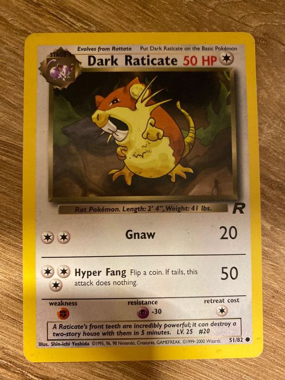 Dunkles Rattikarl Dark Raticate Pokemon | Kaufen auf Ricardo