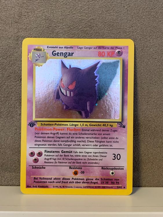 5/62 *1.Edition Gengar Holo Rare DE Pokemon Fossil | Kaufen auf Ricardo