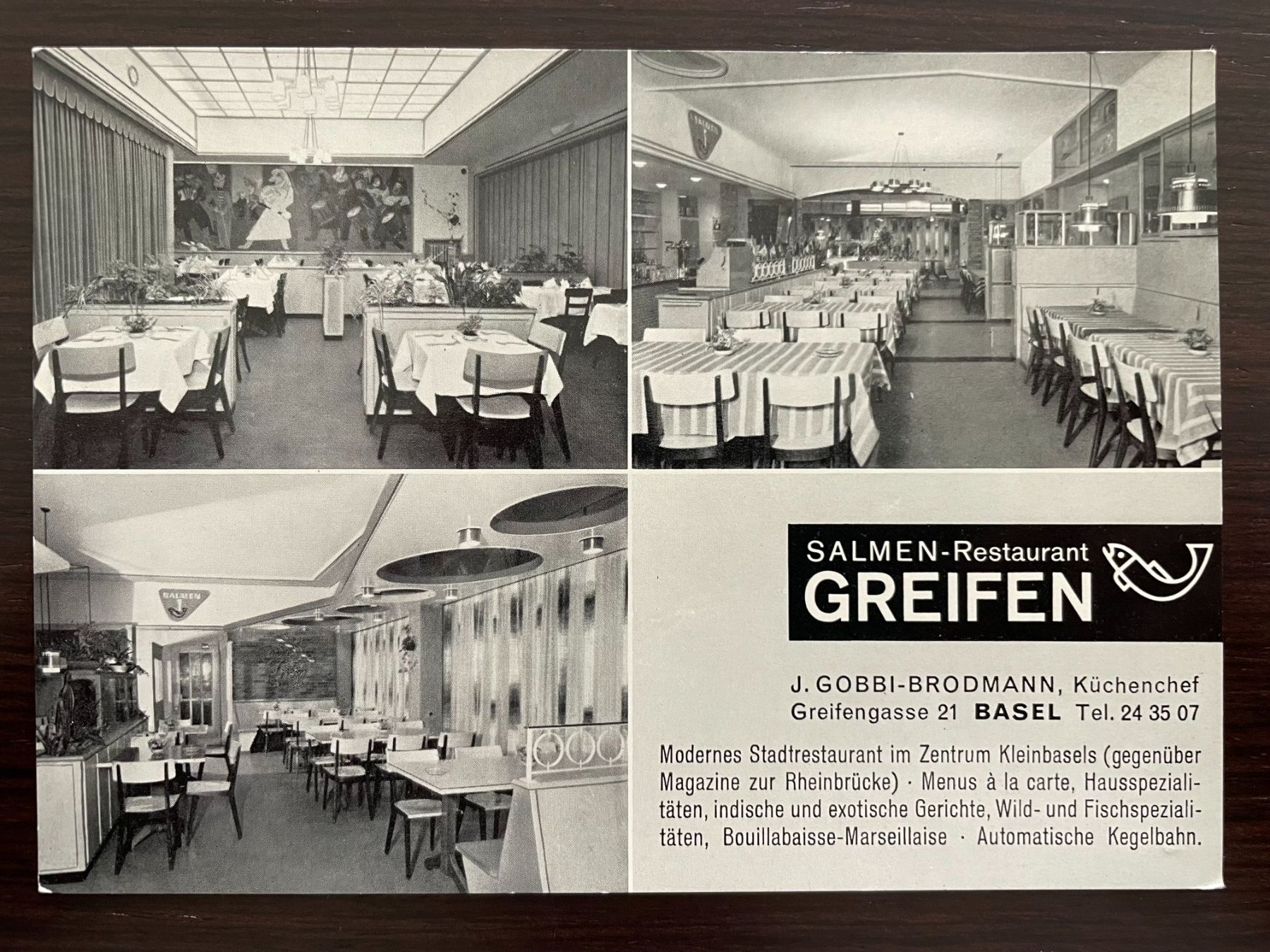 BASEL Salmen-Restaurant Greifen, Greifengasse, ungelaufen (Gebraucht ...