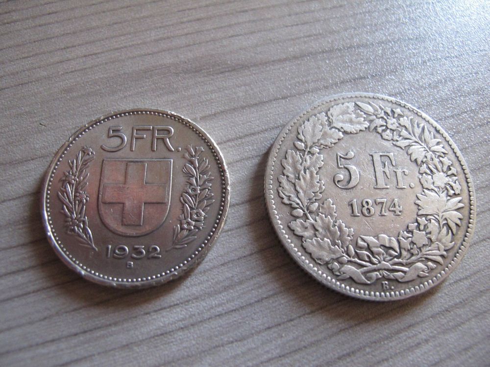 5 Franken 1874 Und 1932 Jahrgang Silber | Kaufen auf Ricardo
