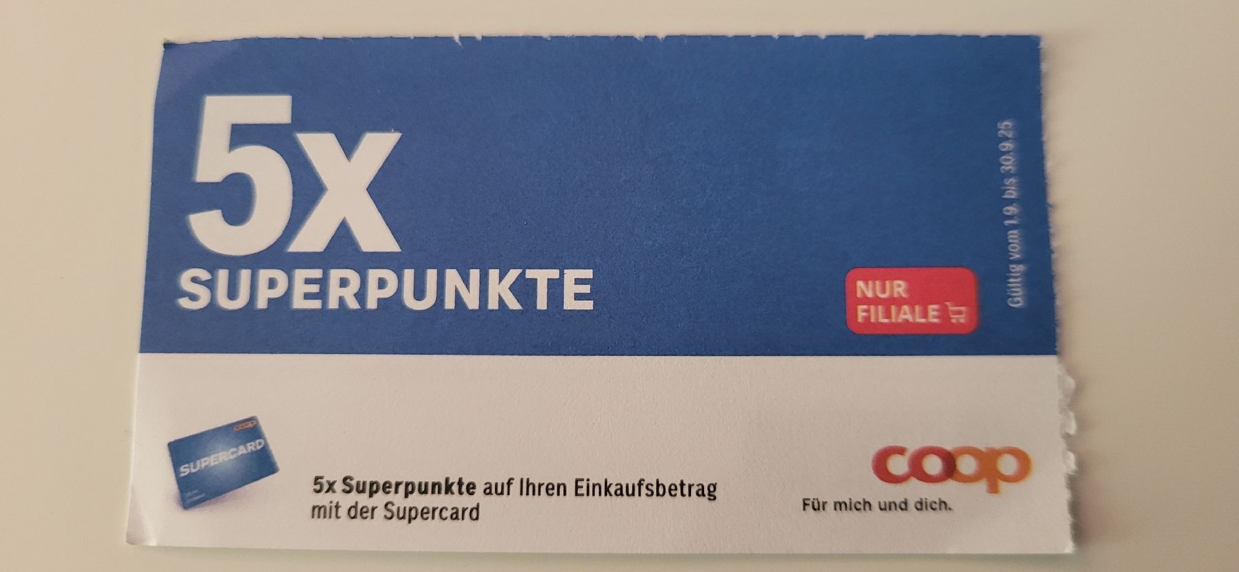 Coop Supercard: 5x Superpunkte bis 30.9.25, Jetzt Bieten! (Neu (gemäss Beschreibung)) in Uttigen ...