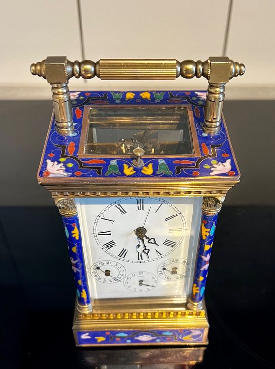 Ancienne Pendule d’officier française avec décor email (Gebraucht) in ...