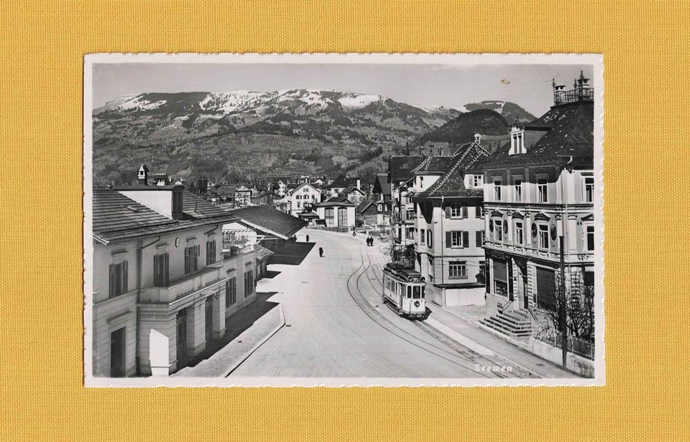 Historische AK Bhf Seewen m. Strassenbahn Schwyz-Seewen SSS (Gebraucht ...