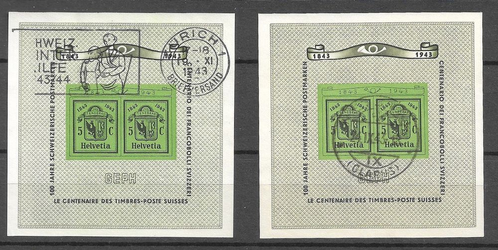 2 x Genfer Block 1943 gestmp. 1x SStp. Winter Hilfe | Kaufen auf Ricardo