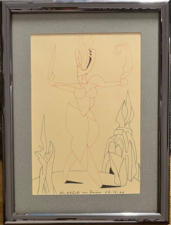 Max Von Moos (1903-1979) Filcstift Zeichnung, Handsigniert (Gebraucht ...