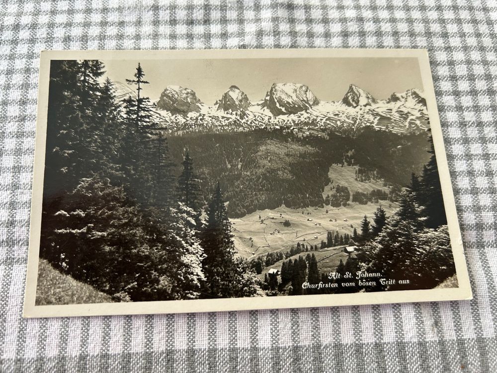 Alte Postkarte Churfirsten Alt St. Johann vom bösen Tritt (Gebraucht) in Lienz für CHF 5 – mit ...