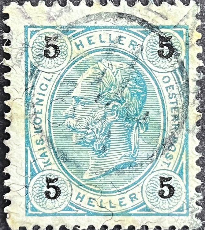 Österreich 5 Heller, Briefmarke, Kaiser Franz Jos... (Gebraucht) in Chiasso für CHF 2 – mit ...