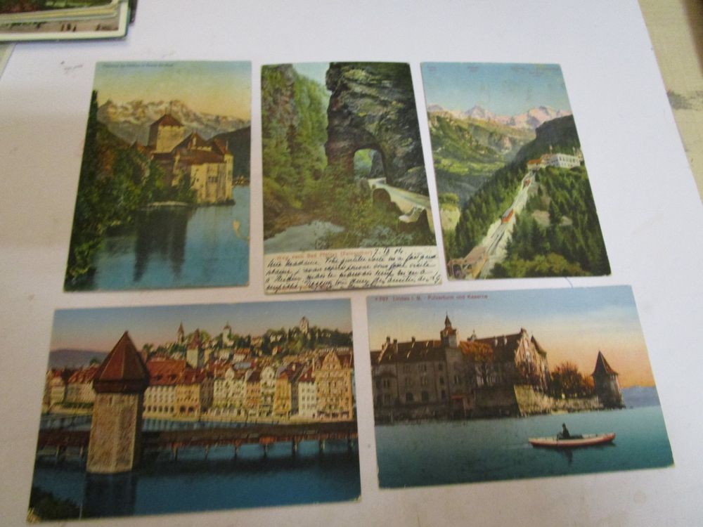 35 verschiedene alte Ansichtskarten Schweiz Kleiformatig (Gebraucht) in Rupperswil für CHF 7.5 ...