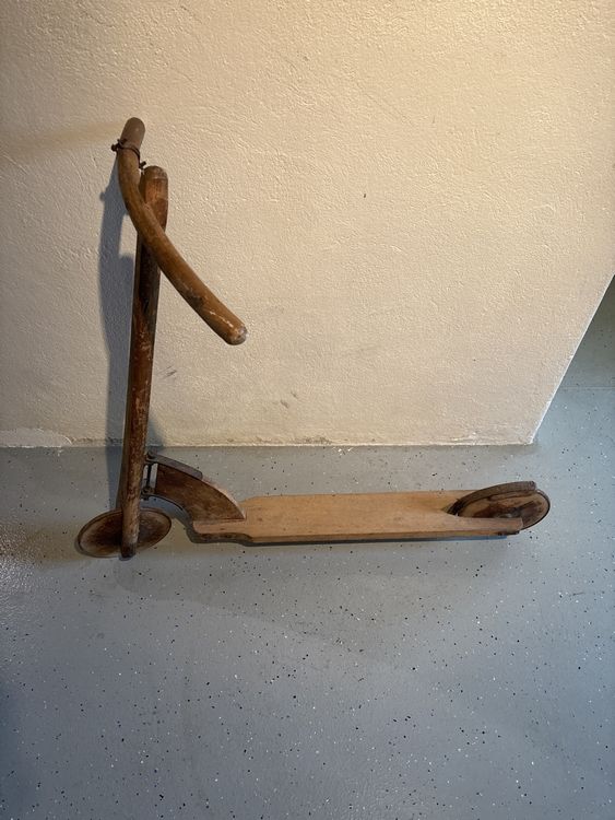 Antiker Holzroller Tretroller Retro Kinder Kinderfahrzeug No (Gebraucht ...