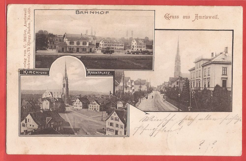 Amriswil mit Bahnhof - Gruss aus Amrisweil 1900 (Gebraucht) in Fislisbach für CHF 14 – mit ...