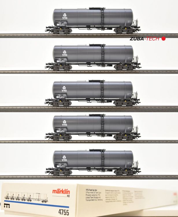 Märklin 4755 VTG Kesselwagen-Set 5-tlg der DB H0 WS mit OVP (Gebraucht ...