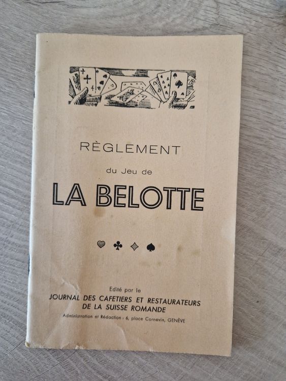 règlement du jeu de la belote (D'occasion) à jussarupt pour CHF 16 ...