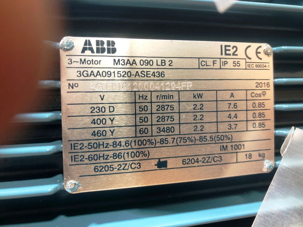 Elektromotor ABB 2,2KW Neu, ( M3AA 090 LB 2 (Gebraucht) in Laufenburg für CHF 450 – mit ...