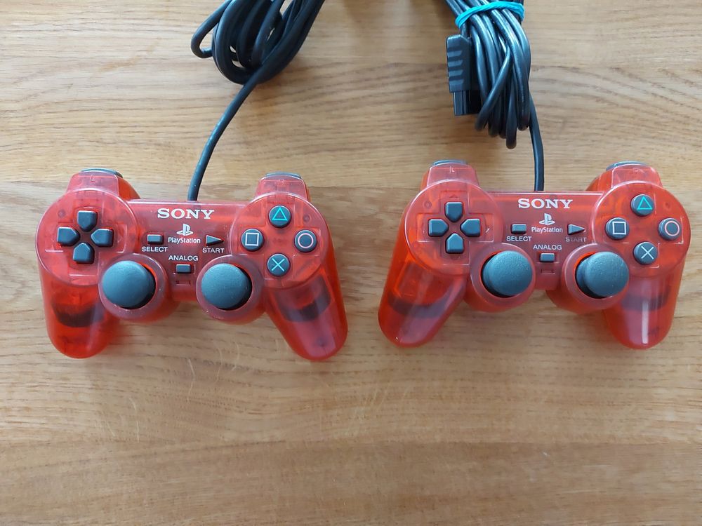2x Red Dual Clear Playstation 2 Controller | Kaufen auf Ricardo