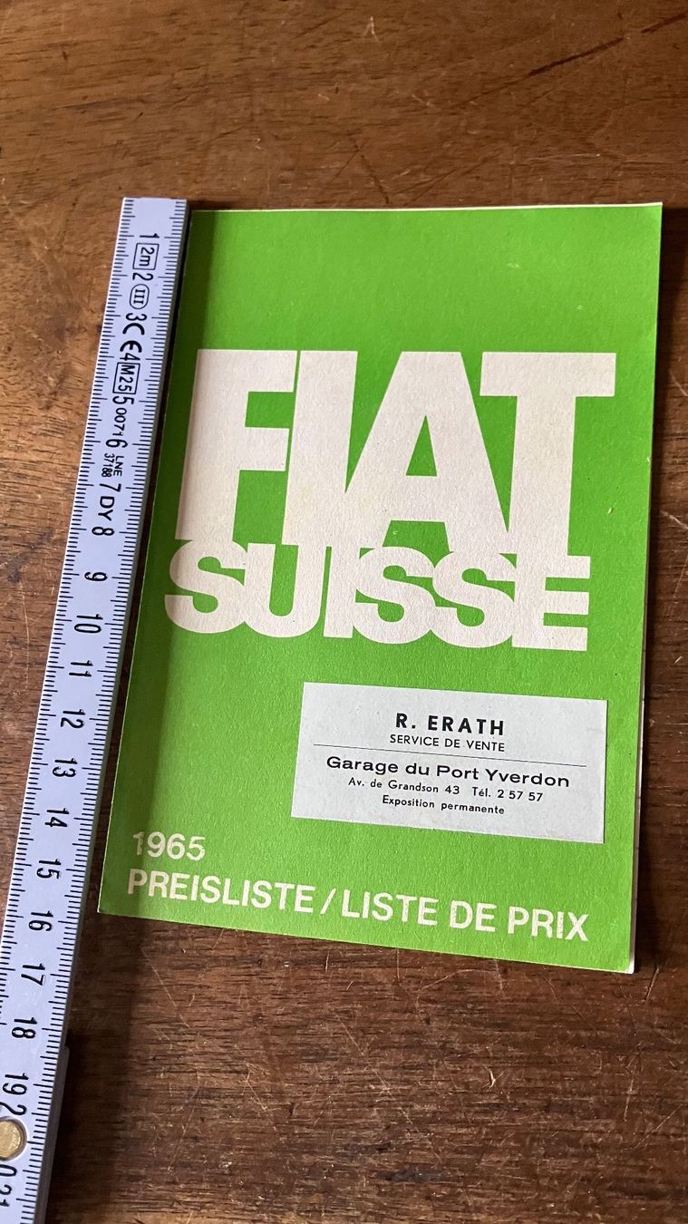 Dépliant FIAT 1965 Liste des prix Auto voiture vintage (D'occasion) à ...