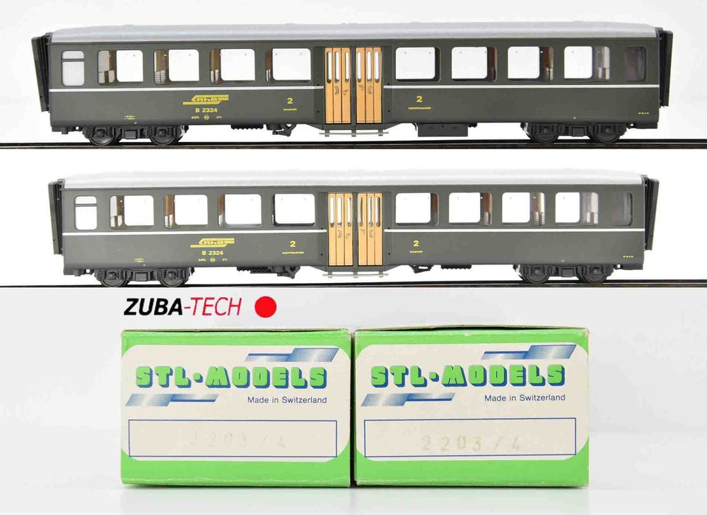 STL-Models 2x Personenwagen RhB Spur H0m GS mit OVP (Gebraucht) in St ...