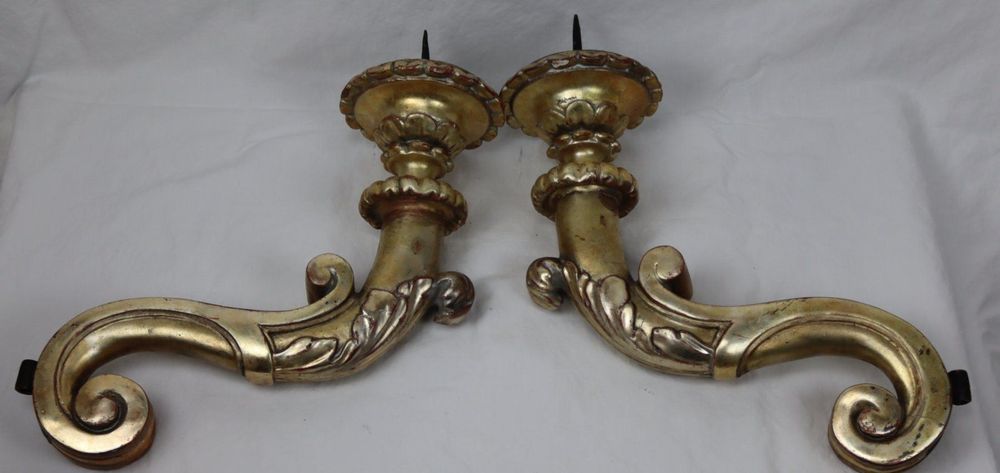 Paar Wandkerzenhalter Holz Barock | Kaufen auf Ricardo