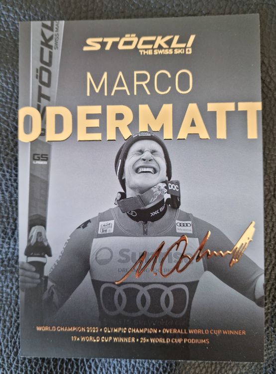 Autogrammkarte Marco Odermatt | Stöckli | Gold | WM-Titel | Acheter sur ...