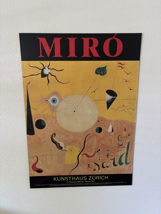 Joan Miró Exhibition Poster, Kunsthaus Zürich, 1986/87. (Gebraucht) in ...